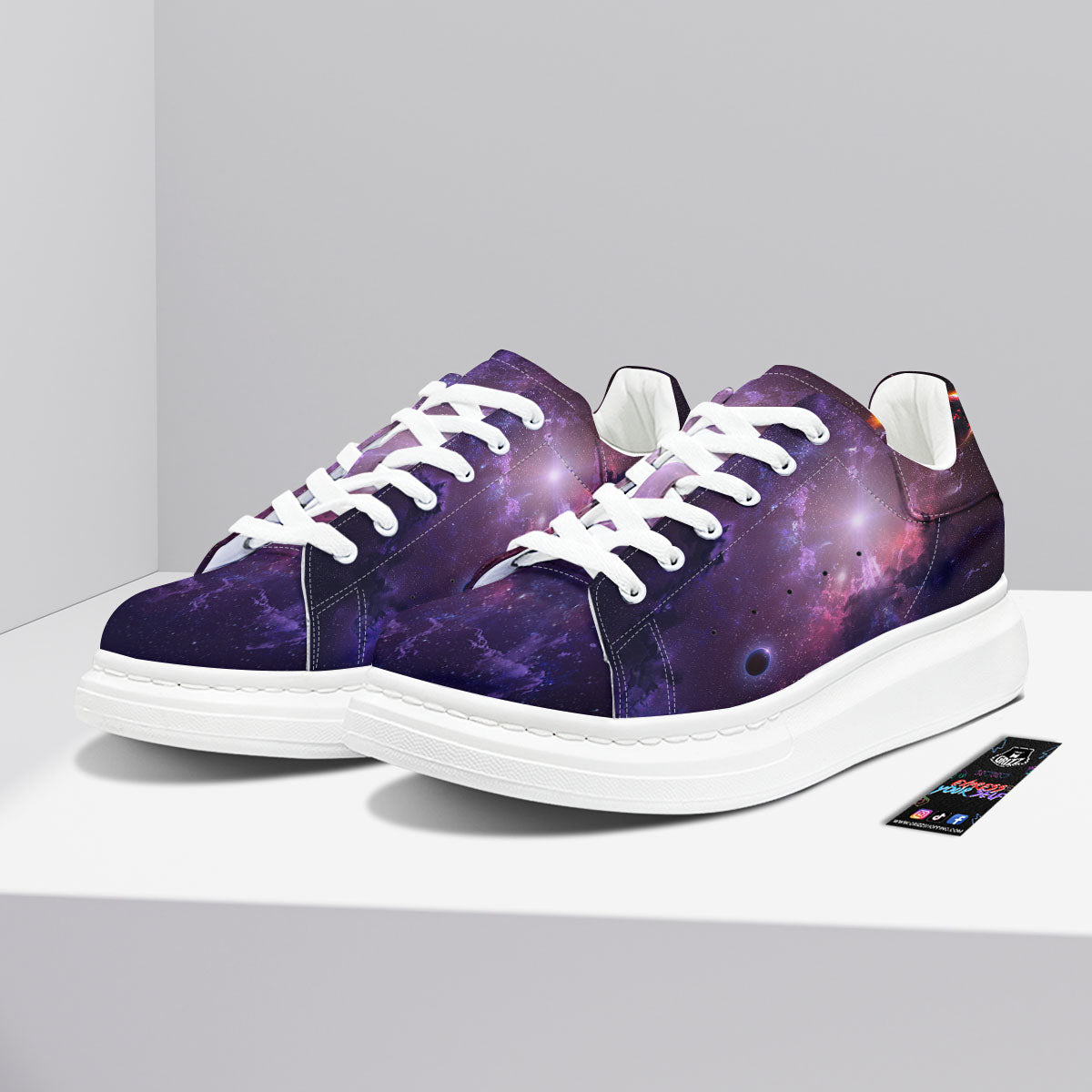 Galaxy Deep Space Light Stardust Print Platform Shoes