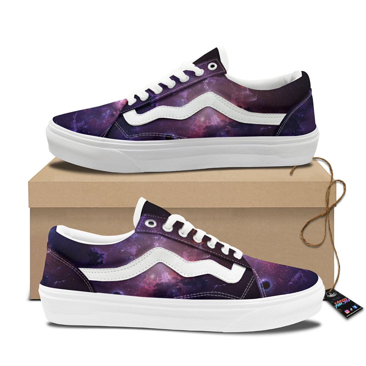 Galaxy Deep Space Light Stardust Print Skate Shoes