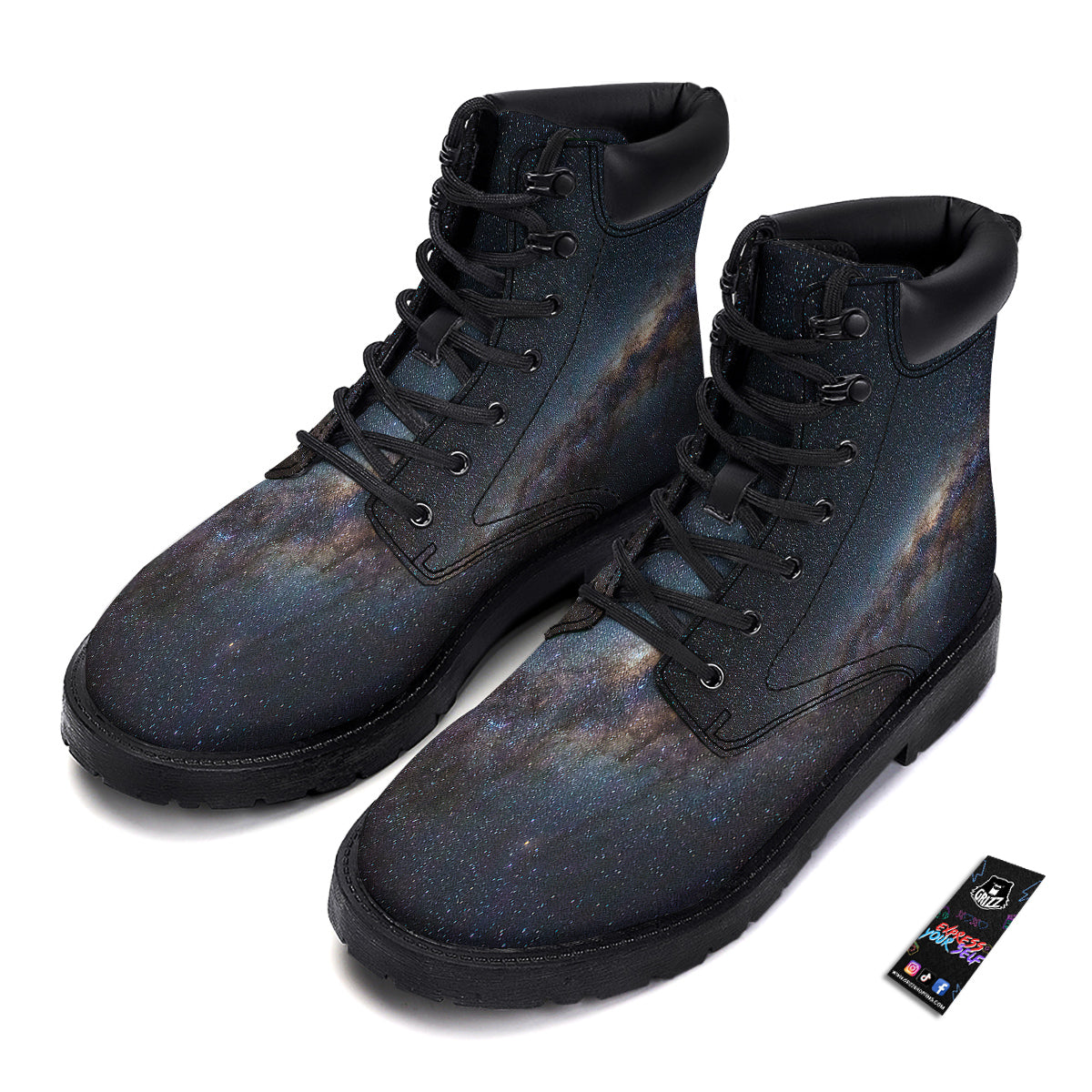 Galaxy Space Dark Milky Way Print Boots