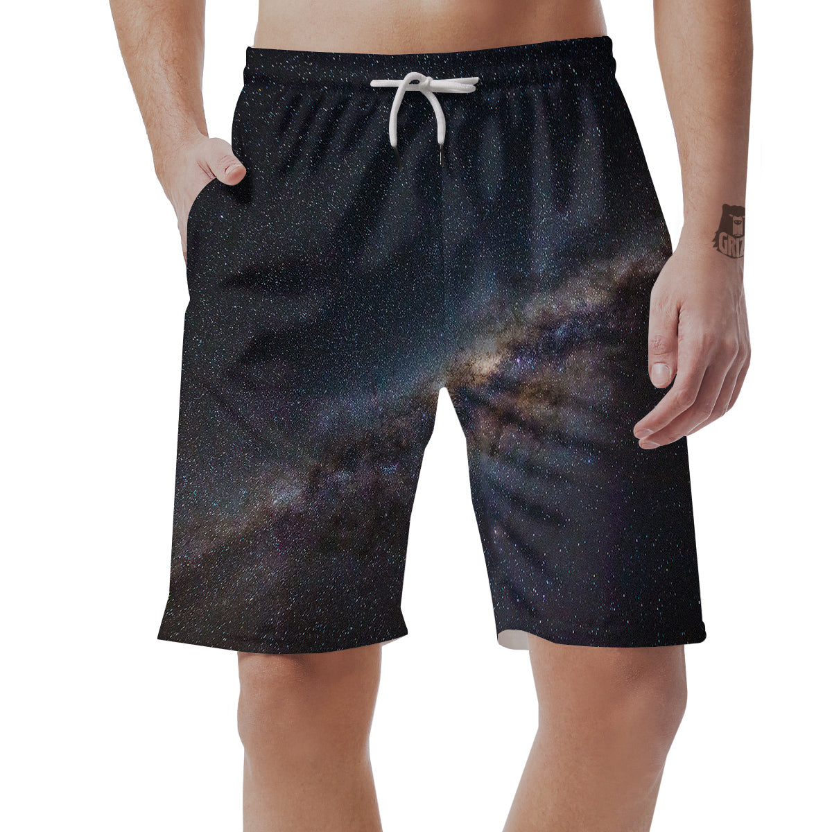 Galaxy Space Dark Milky Way Print Men's Shorts