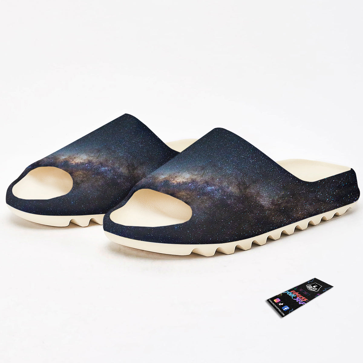 Galaxy Space Dark Milky Way Print Sandals