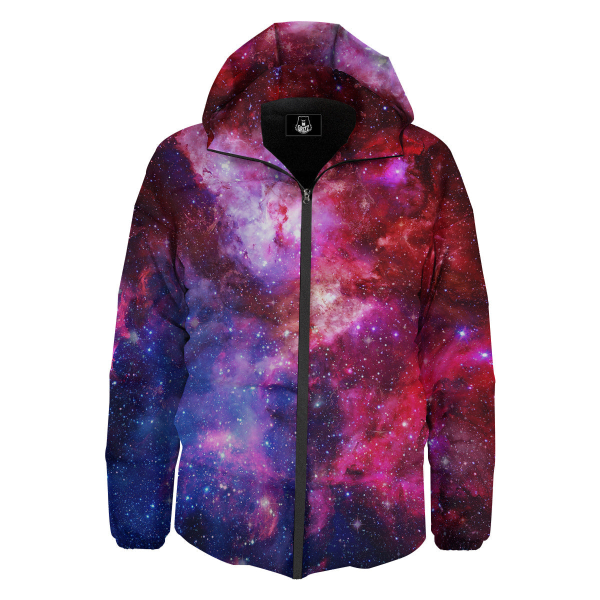 Galaxy Space Dark Purple Cosmos Print Down Jacket