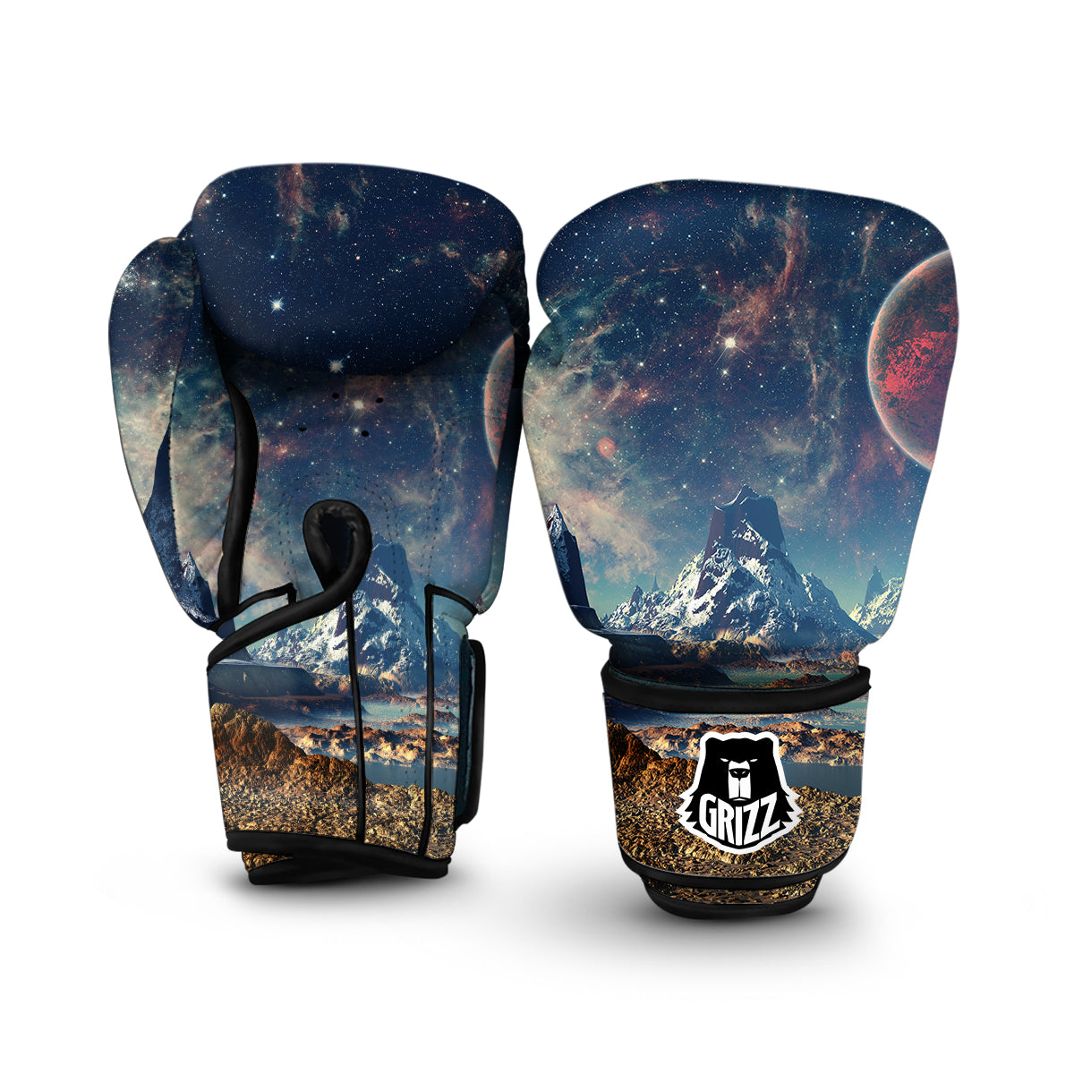 Galaxy Space Earth Print Boxing Gloves