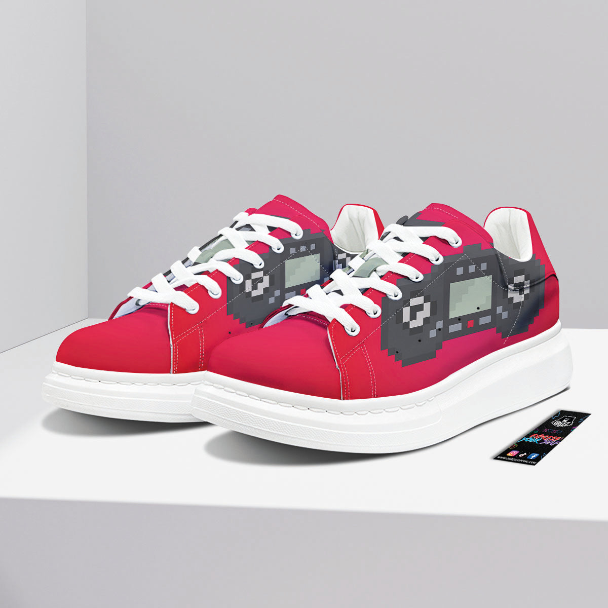 Game Items 8-Bit Pixel Print Platform Shoes