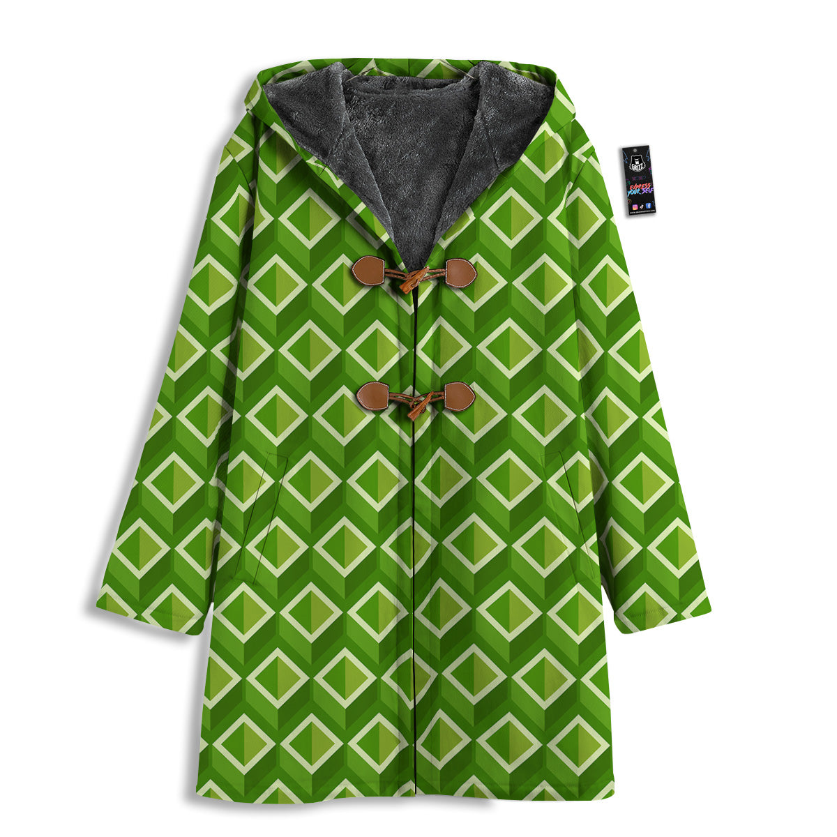 Geometric 3D Bamboo Print Pattern Men's Windbreaker Jacket