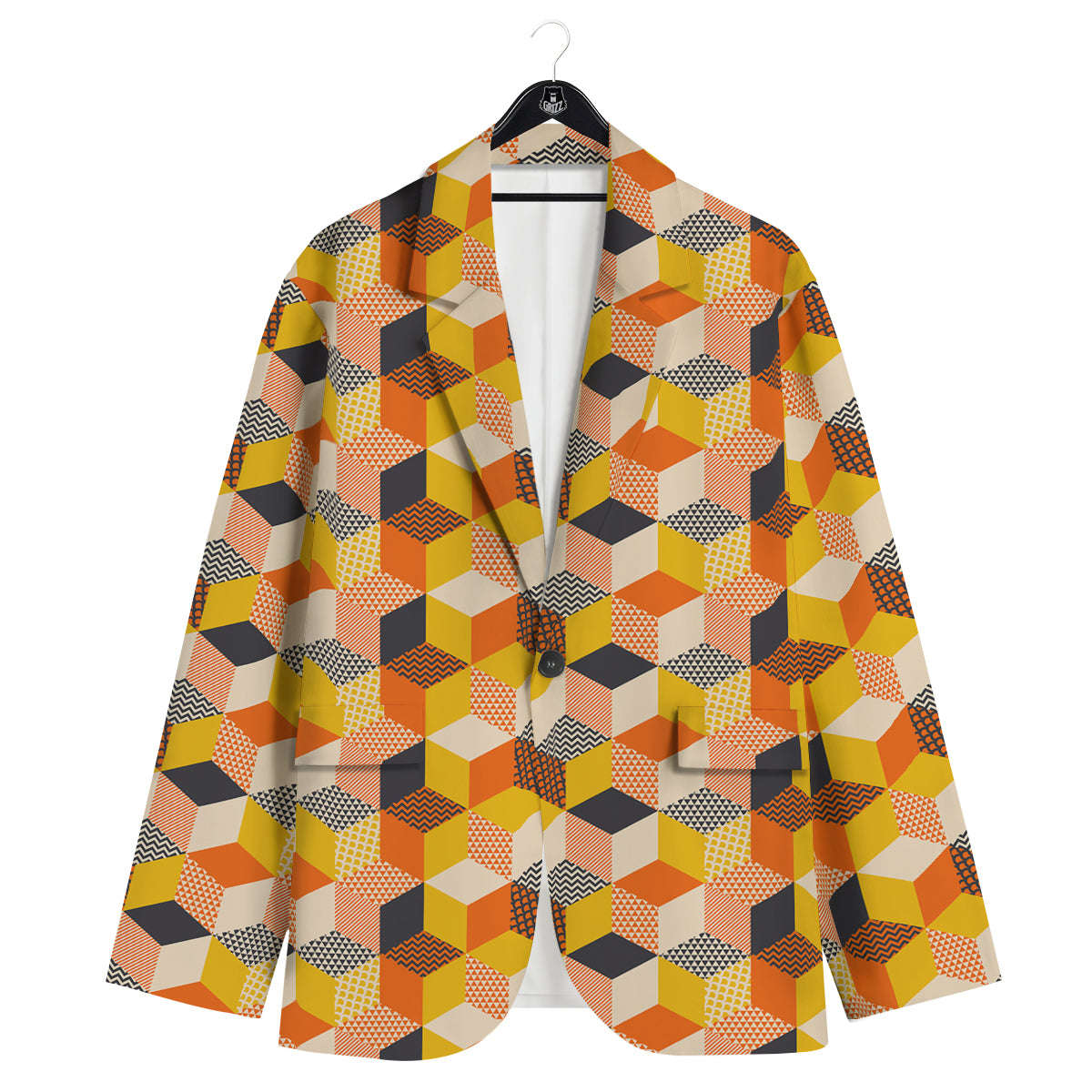 Geometric 60s Print Pattern Men's Sport Coat
