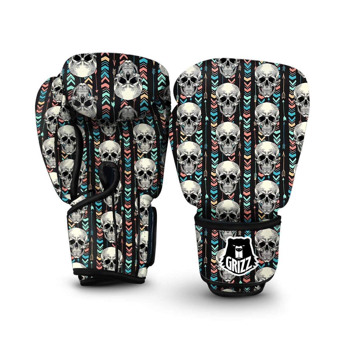 Geometric Arrow Skull Boxing Gloves