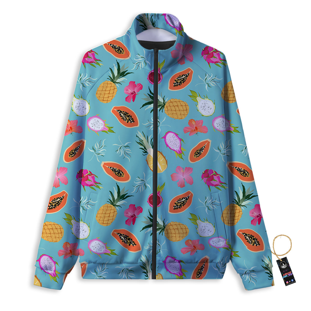 Giraffe Smiley Face Print Track Jacket