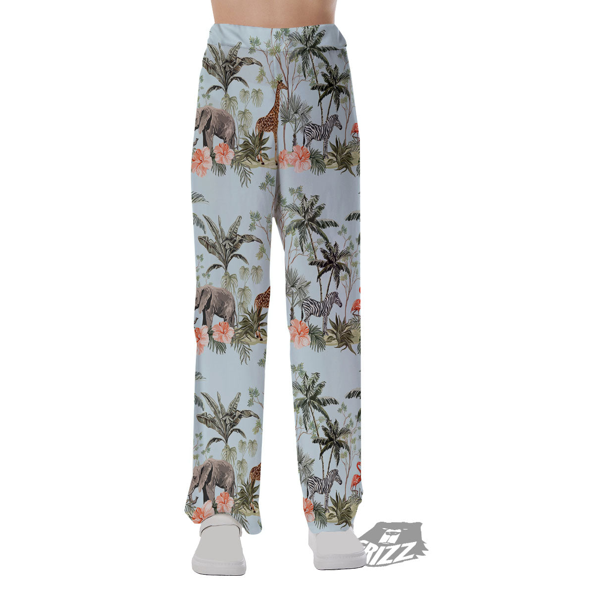 Giraffe Tropical Zebra Print Pattern Pajama Pants