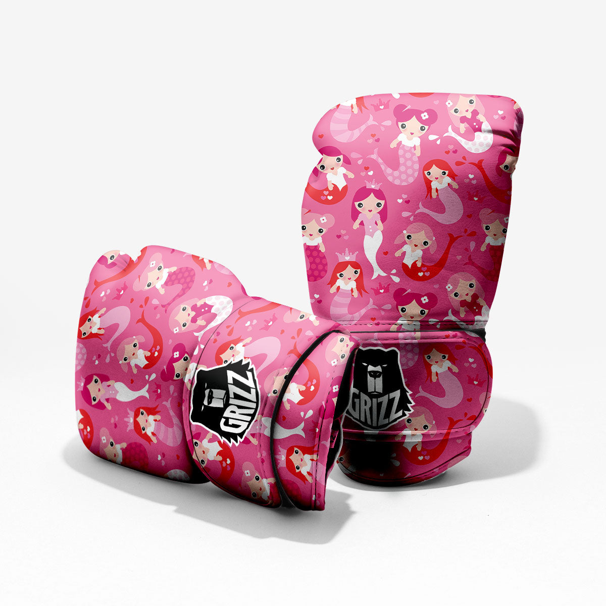 Girly Mermaid Pink Print Pattern Pro Boxing Glove