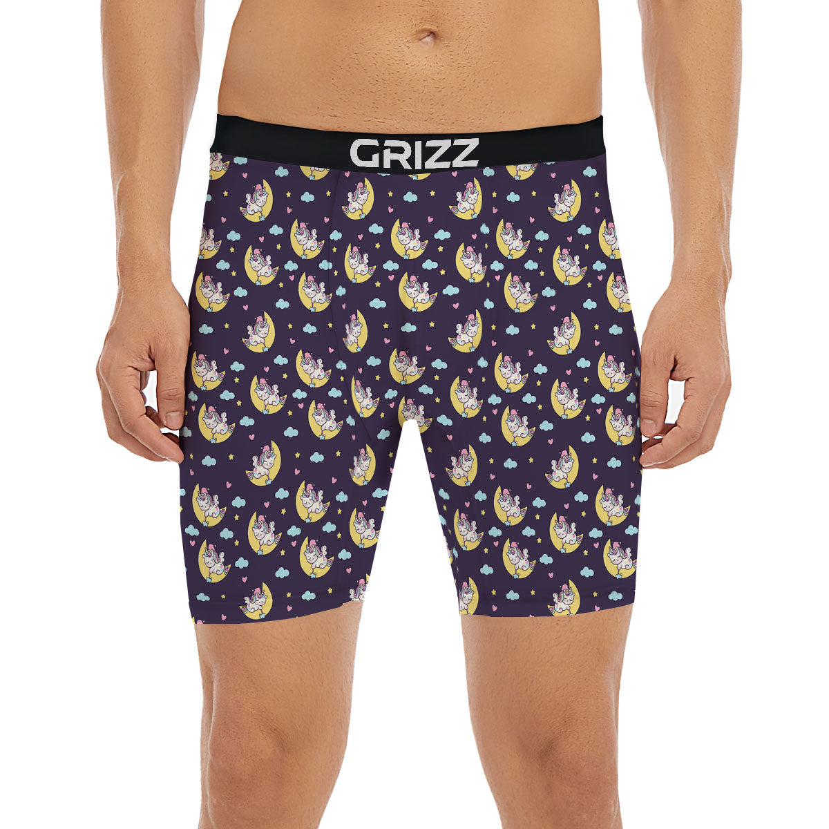 Girly Unicorn Night Print Pattern Boxer Briefs