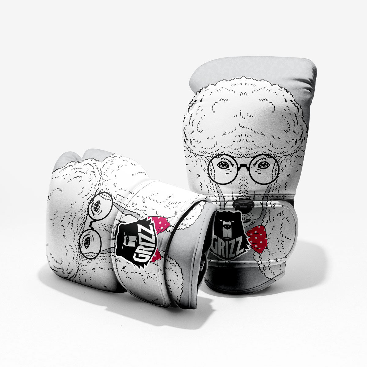 Glasses Poodle Print Pro Boxing Glove