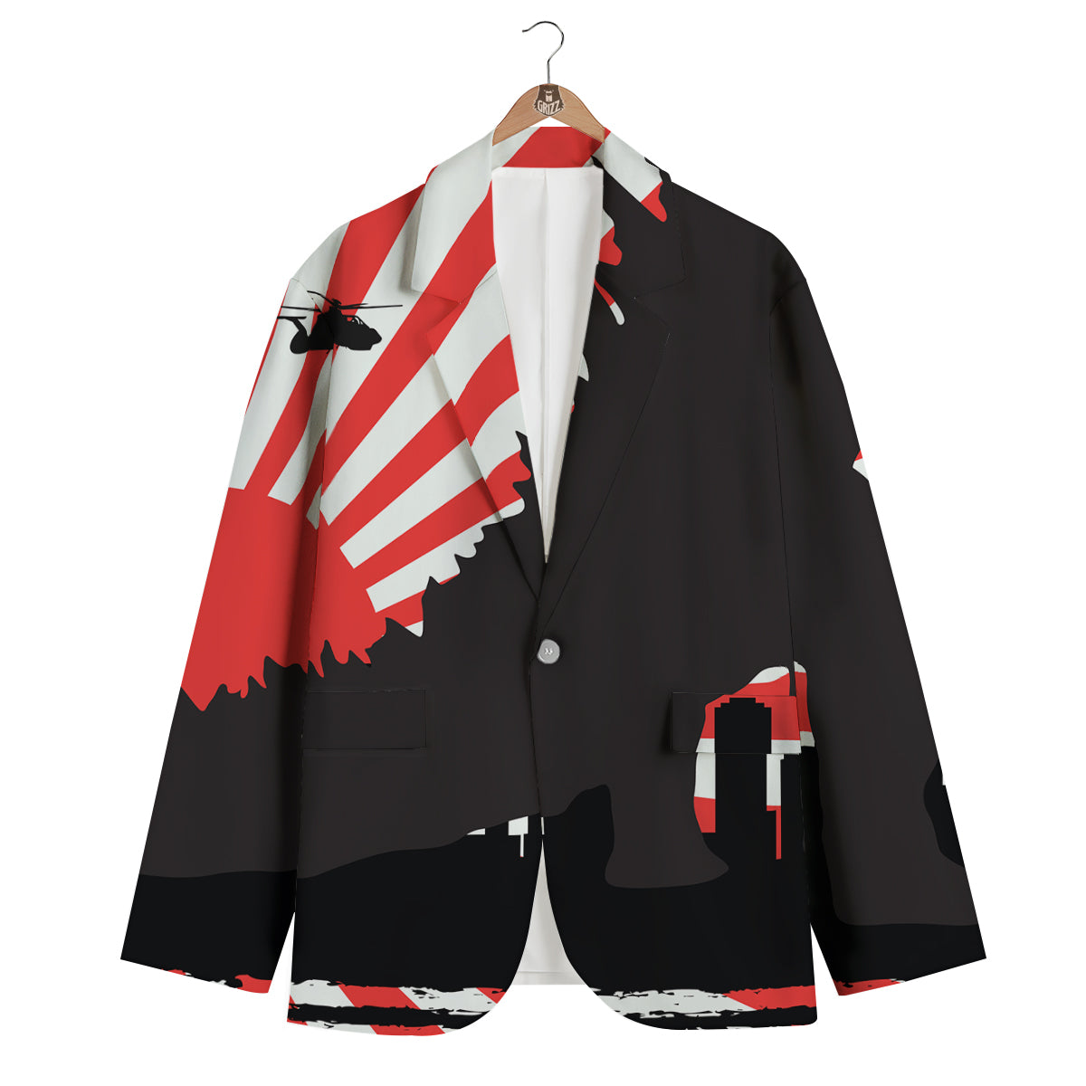 Godzilla Japanese Kamikaze Print Men's Blazer