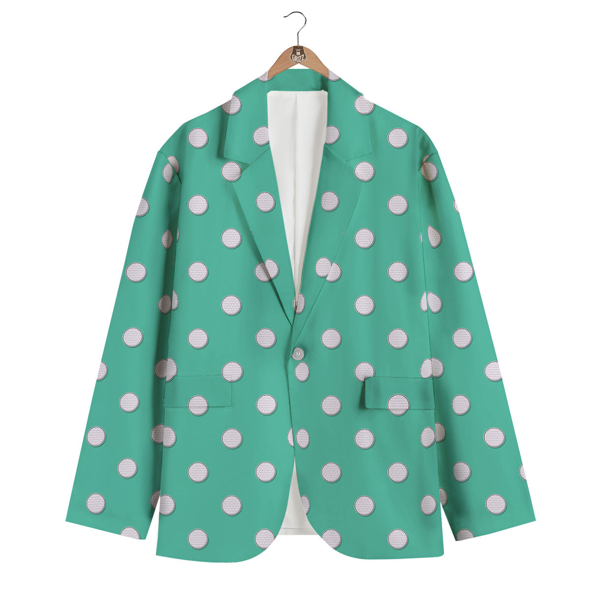 Golf Ball Print Pattern Men's Blazer