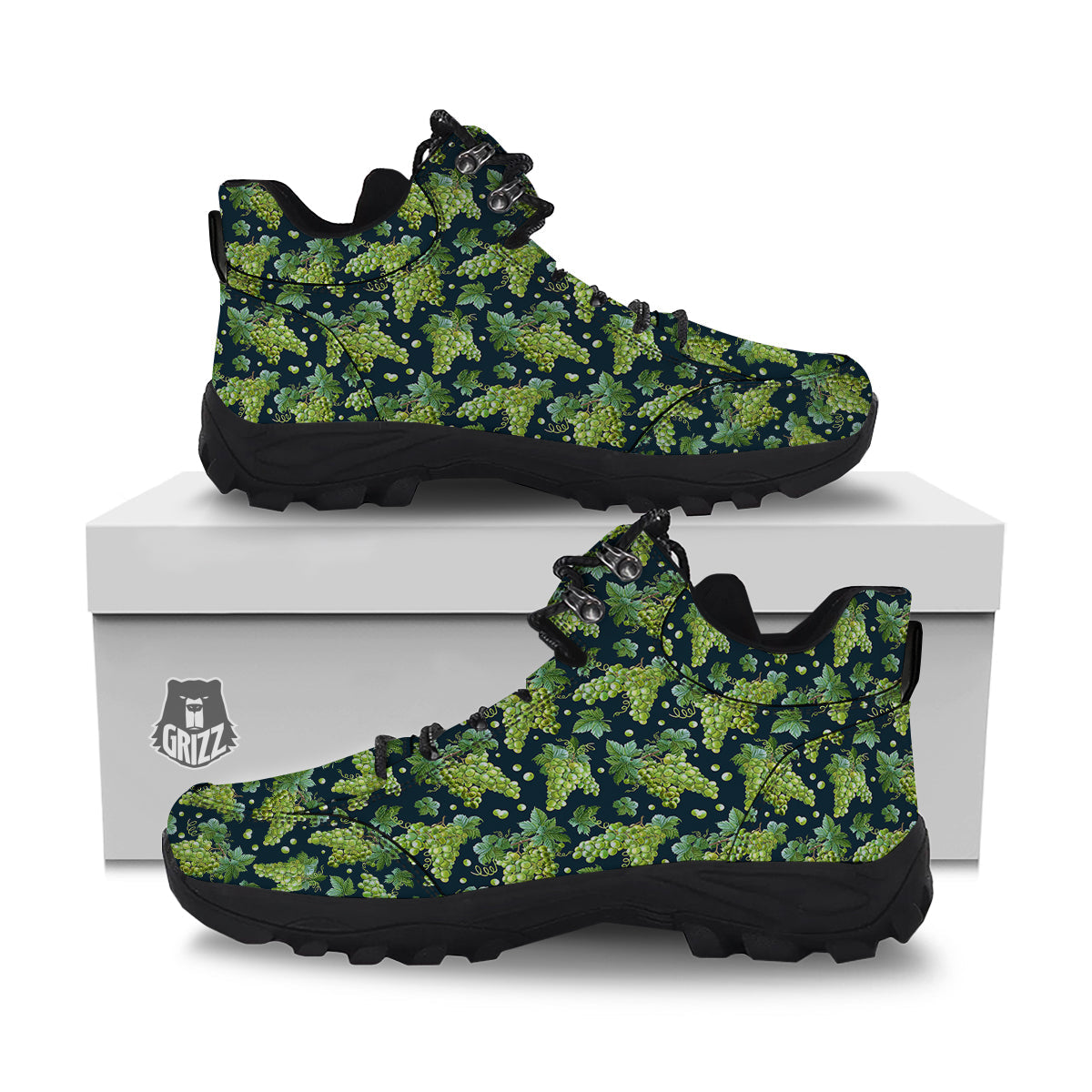 Grape Watercolor Print Pattern Hiking Shoes