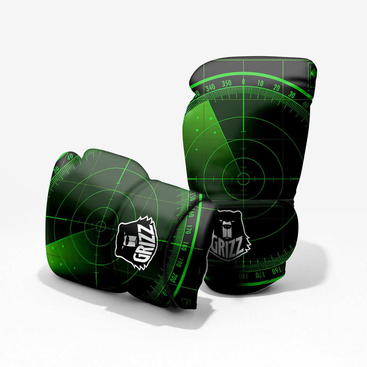 Green Radar Screen Print Pro Boxing Glove