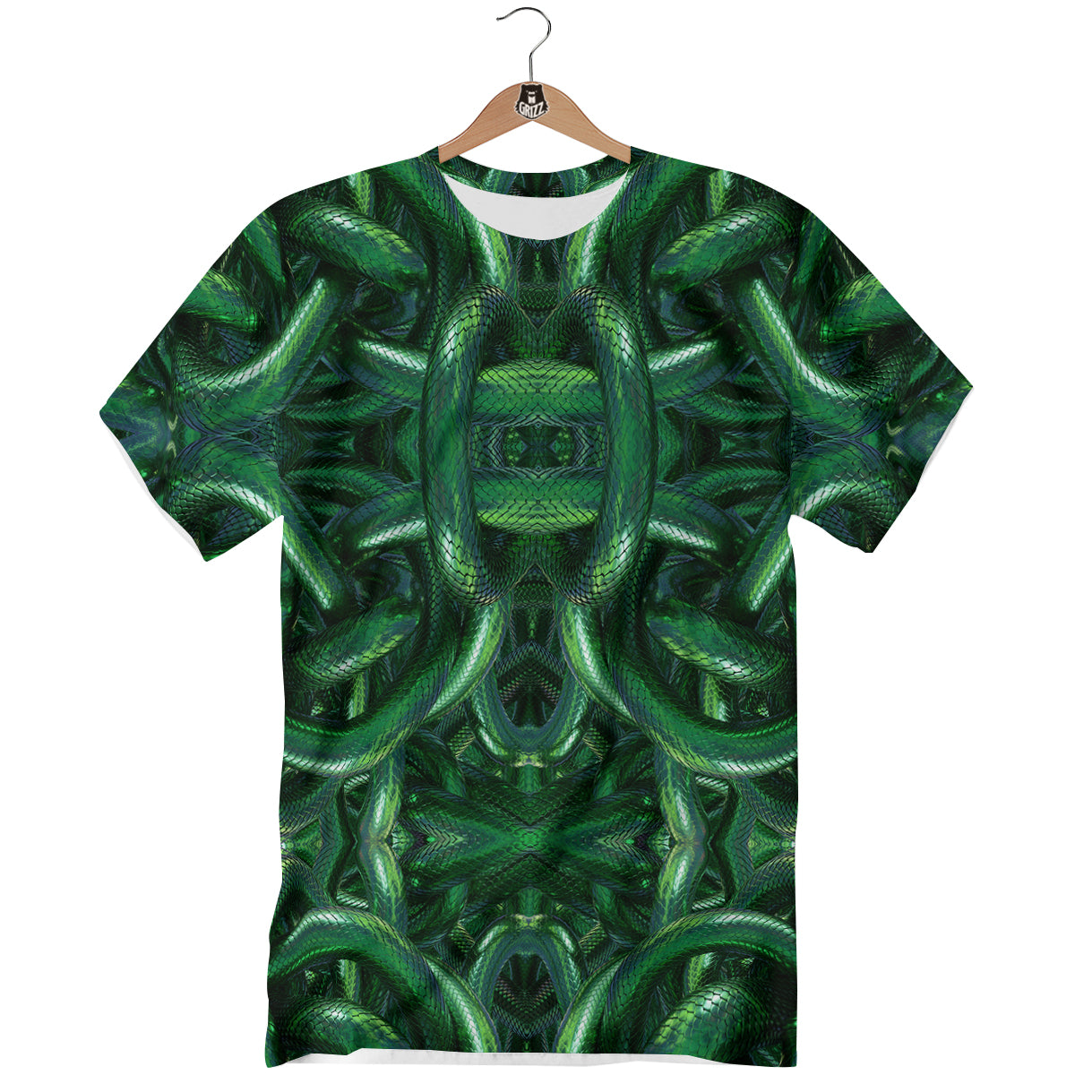 Green Snake 3D Print Pattern T-Shirt