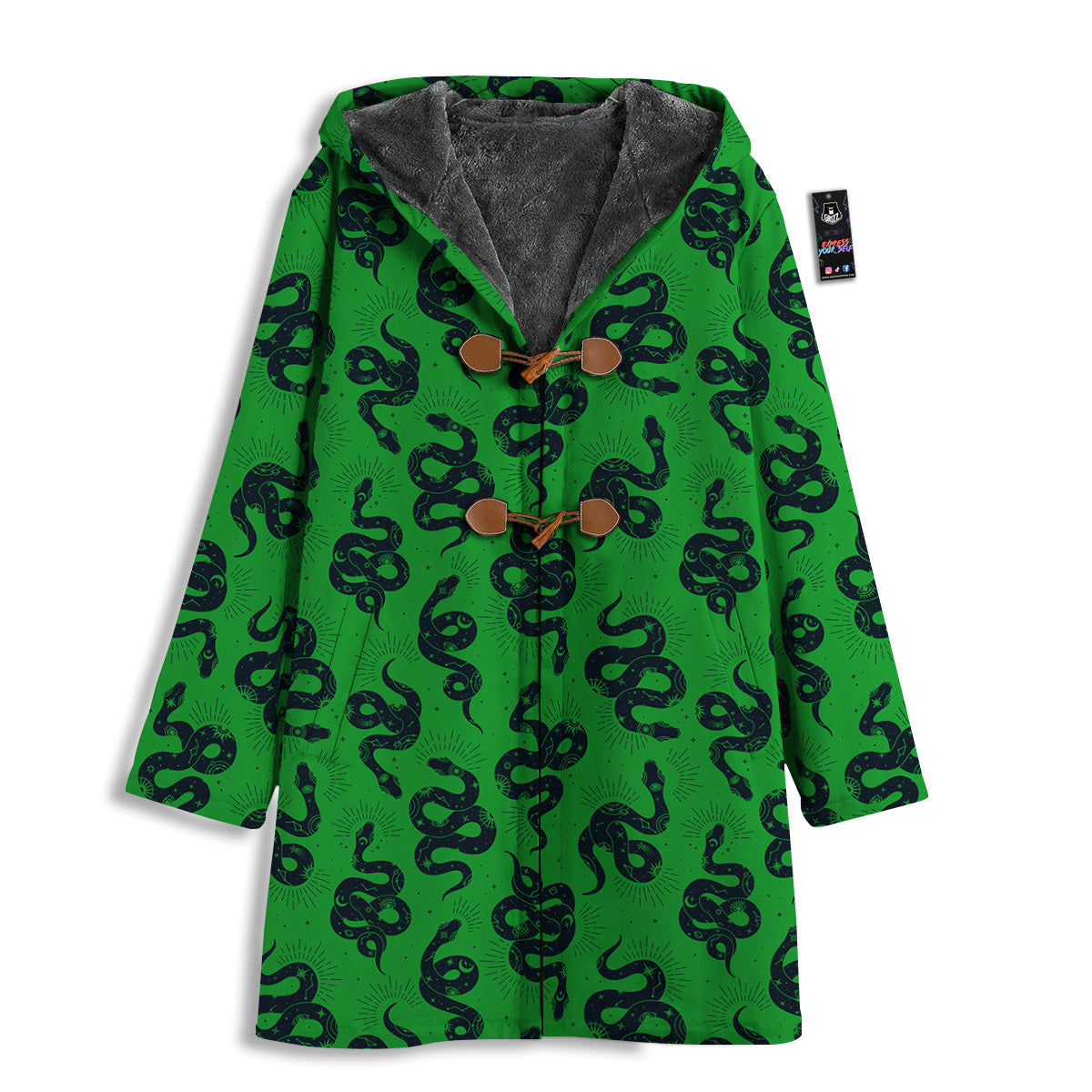 Green Snake Magic Eye Print Pattern Men's Windbreaker Jacket