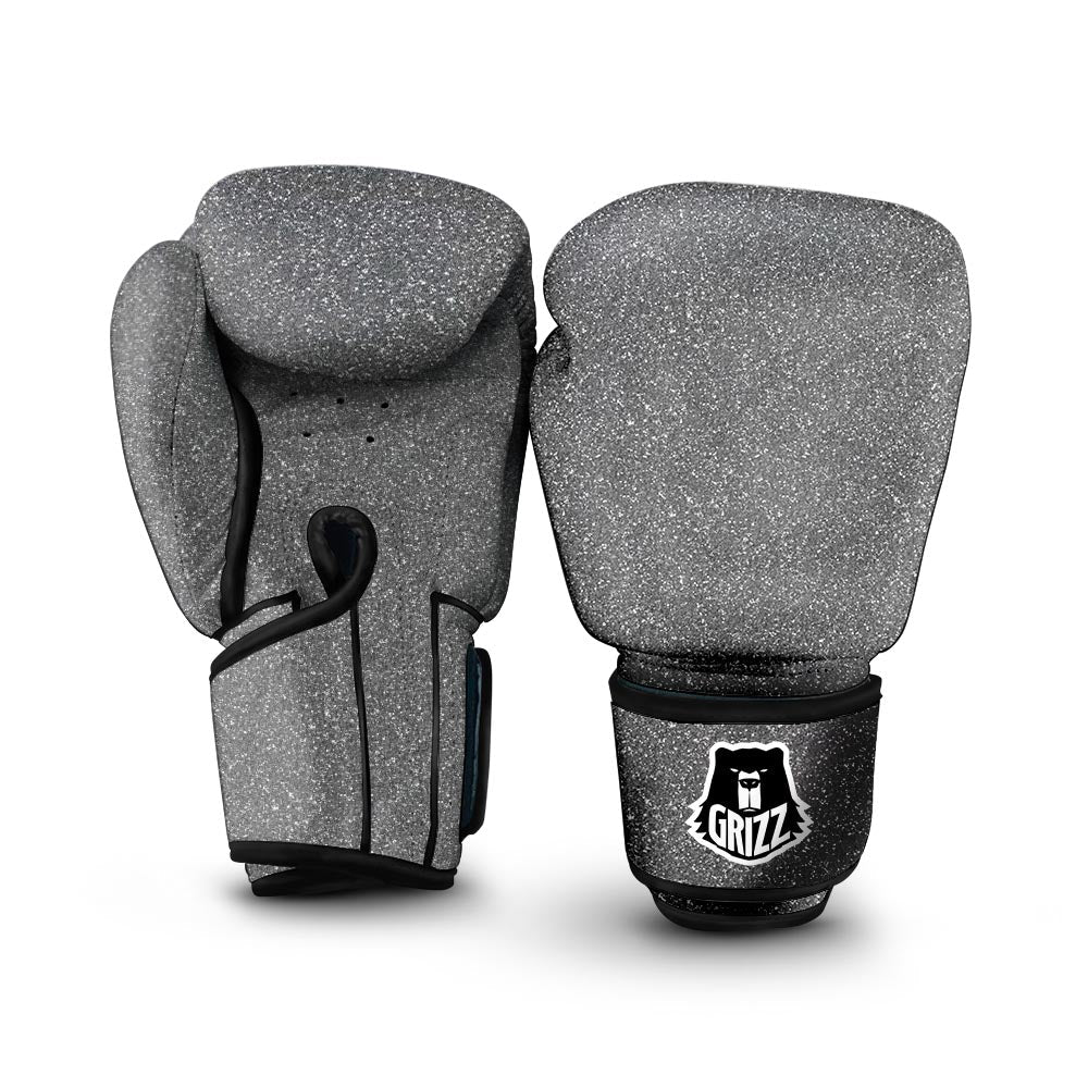 Grey Glitter Artwork Print Boxing Gloves