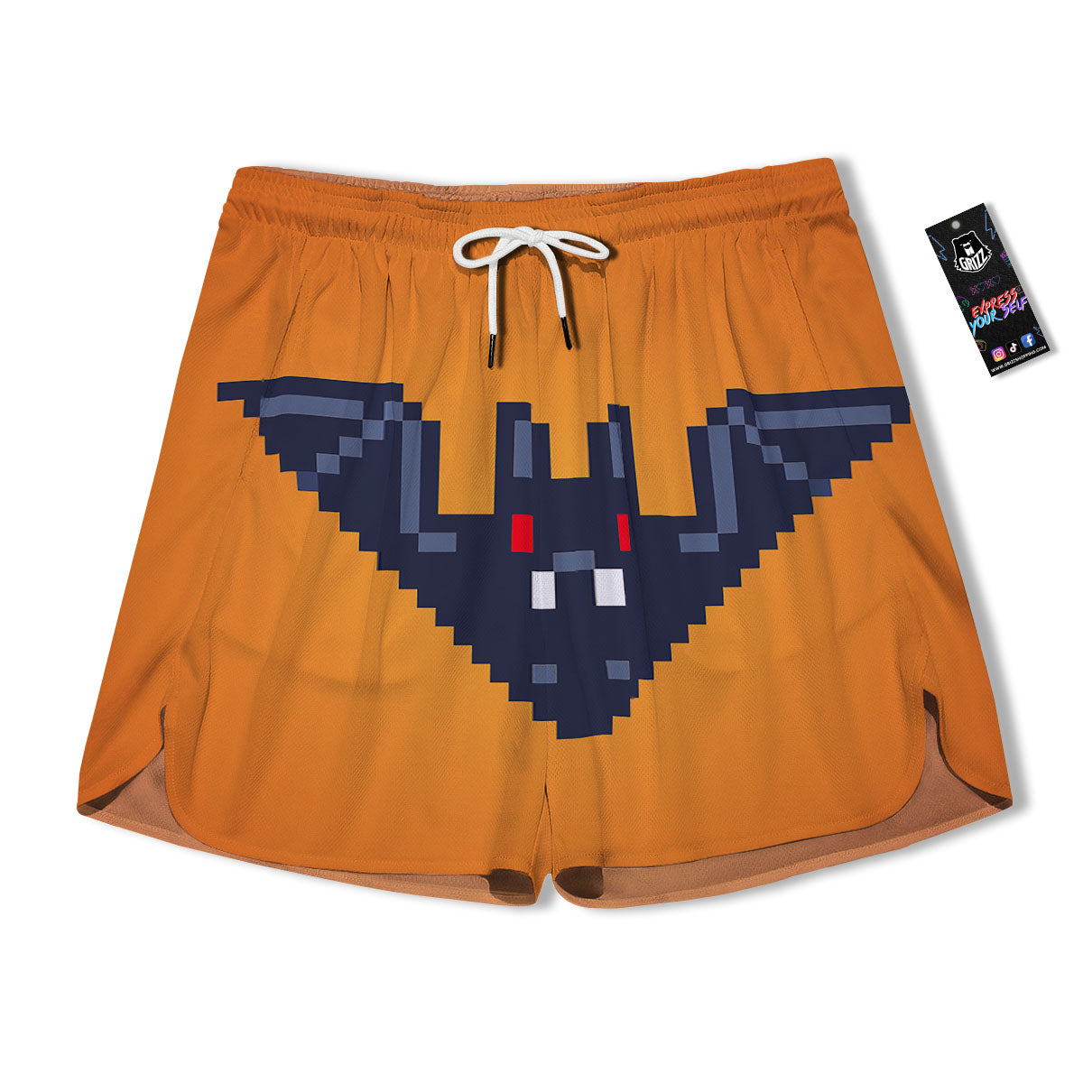 Halloween Bat 8-Bit Pixel Print Men's Running Shorts