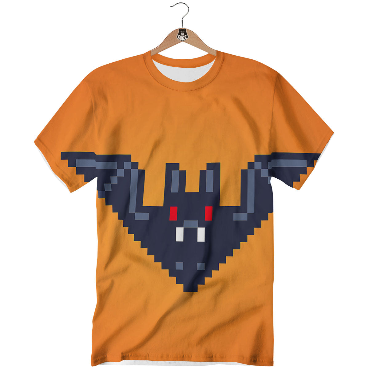 Halloween Bat 8-Bit Pixel Print T-Shirt