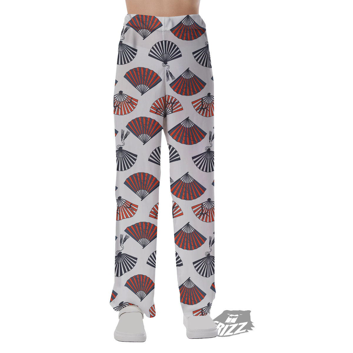 Hand Fan Japanese Print Pattern Pajama Pants