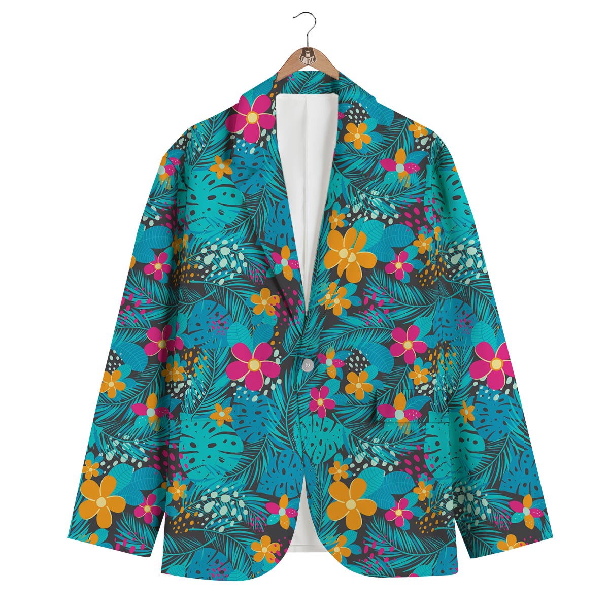 Hawaiian Exotic Tropical Print Pattern Men's Blazer