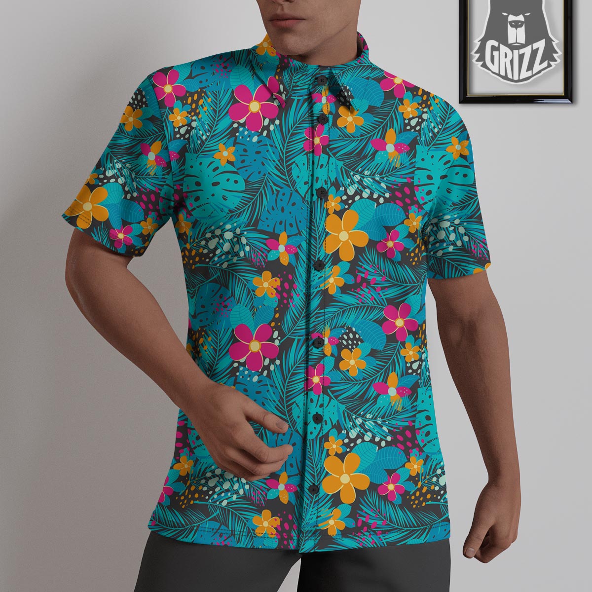 Hawaiian Exotic Tropical Print Pattern Untucked Shirts