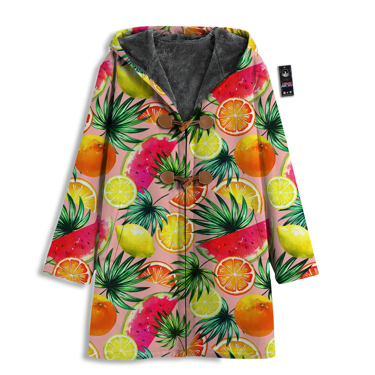 Hawaiian Fruits And Palm Tropical Print Pattern Men's Windbreaker Jacket
