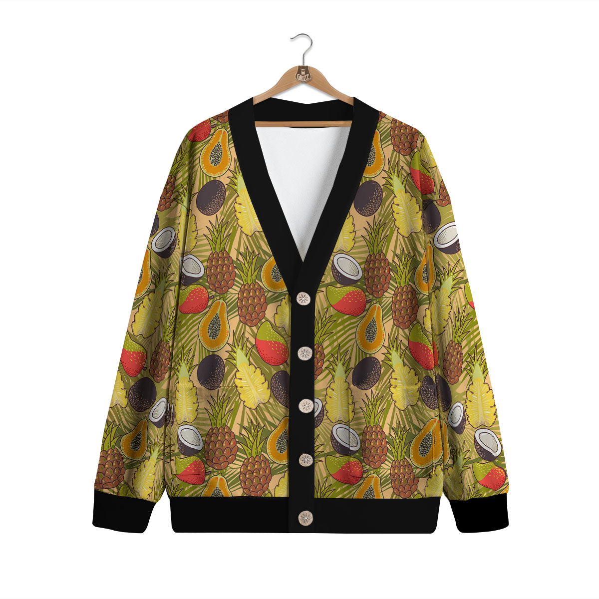 Hawaiian Fruits Tropical Print Pattern Cardigan
