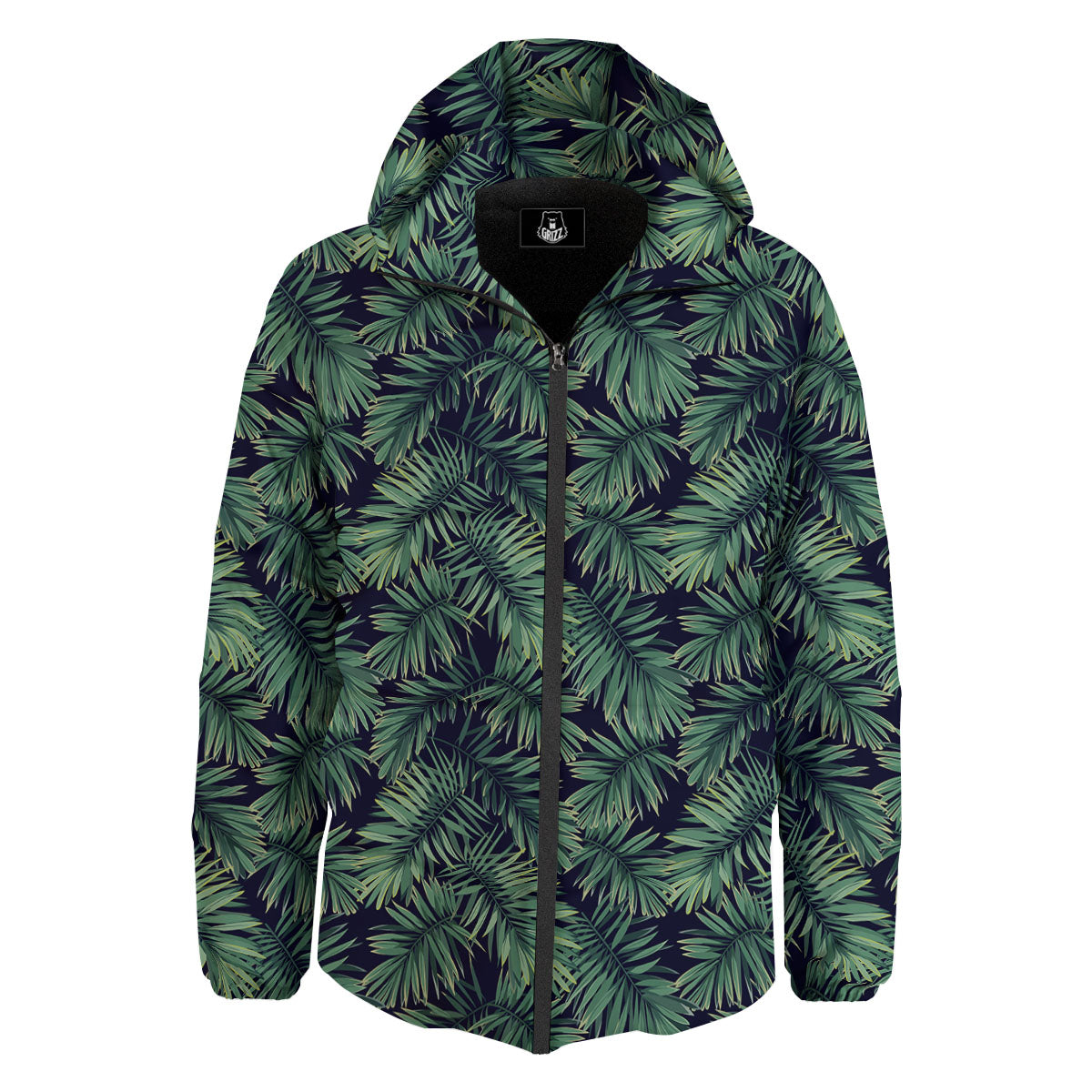 Hawaiian Leaves Tropical Print Pattern Down Jacket