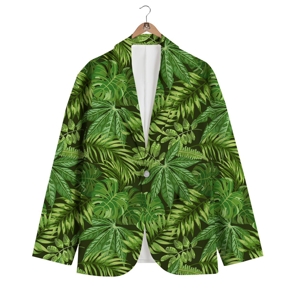 Hawaiian Summer Leaves Print Pattern Men's Blazer