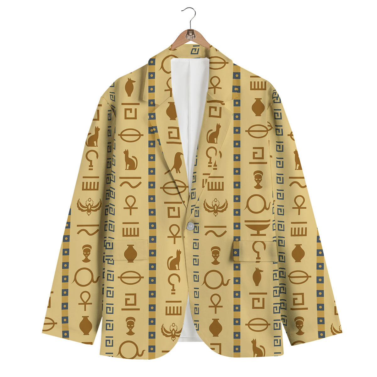 Hieroglyphs Ancient Egyptian Print Men's Blazer