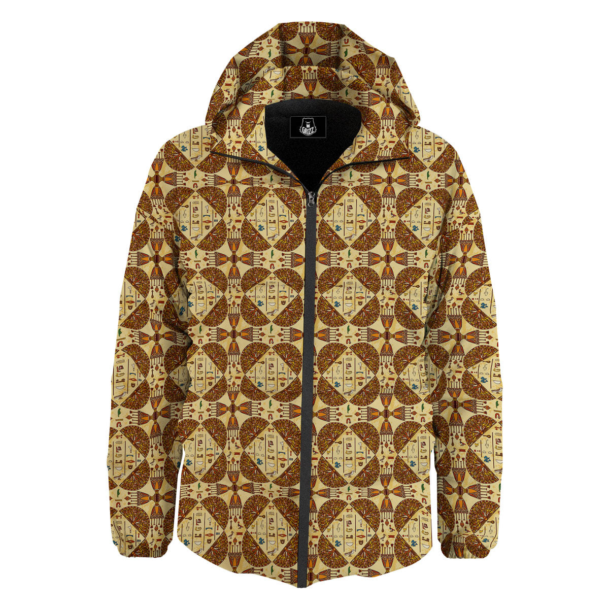Hieroglyphs Egyptian Print Pattern Down Jacket