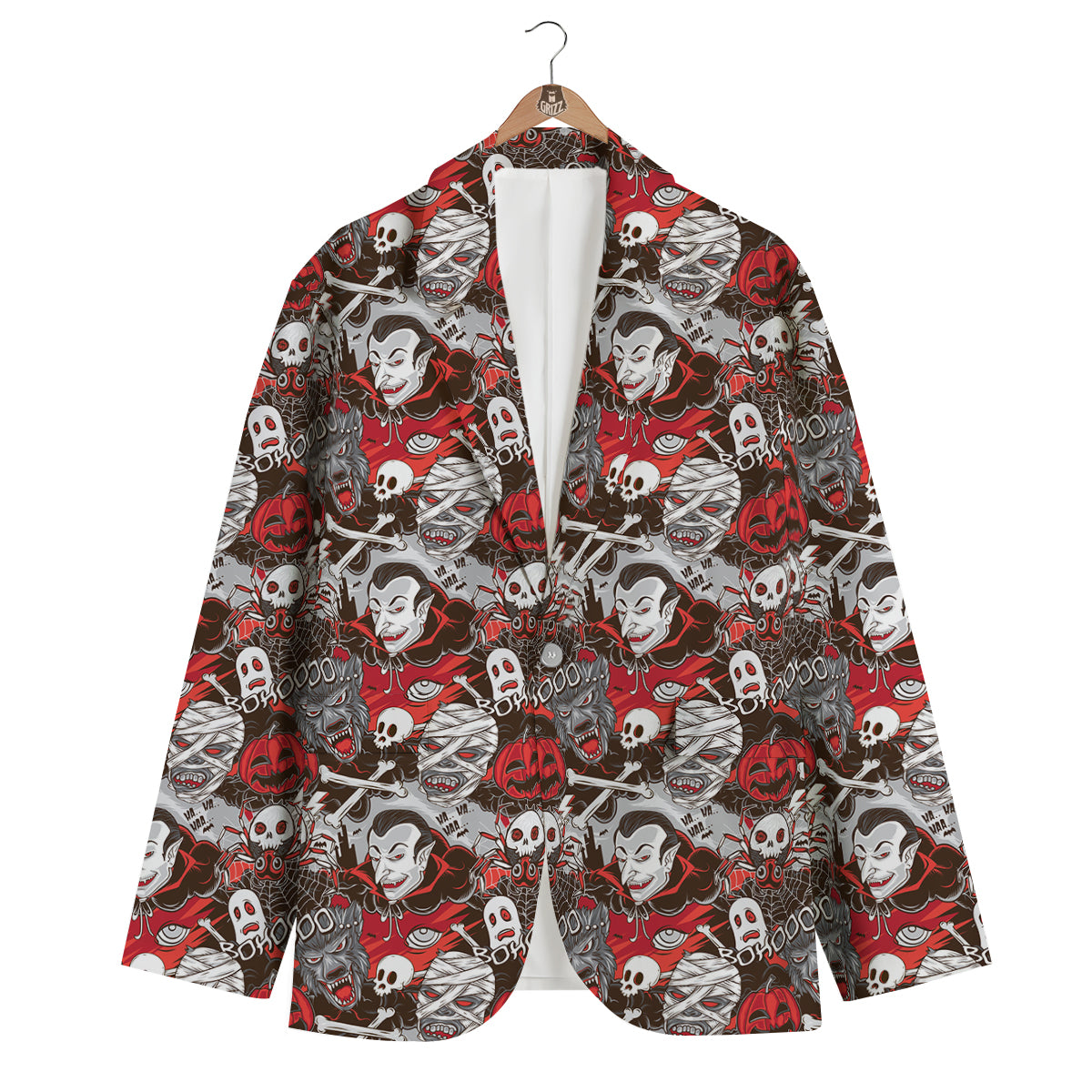 Horror Monsters Halloween Print Pattern Men's Blazer