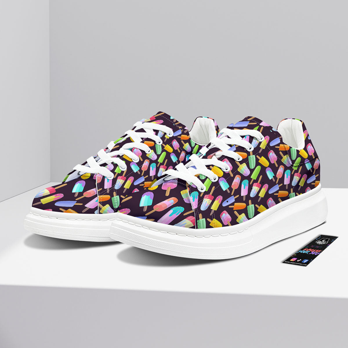 Ice Cream Colorful Print Pattern Platform Shoes