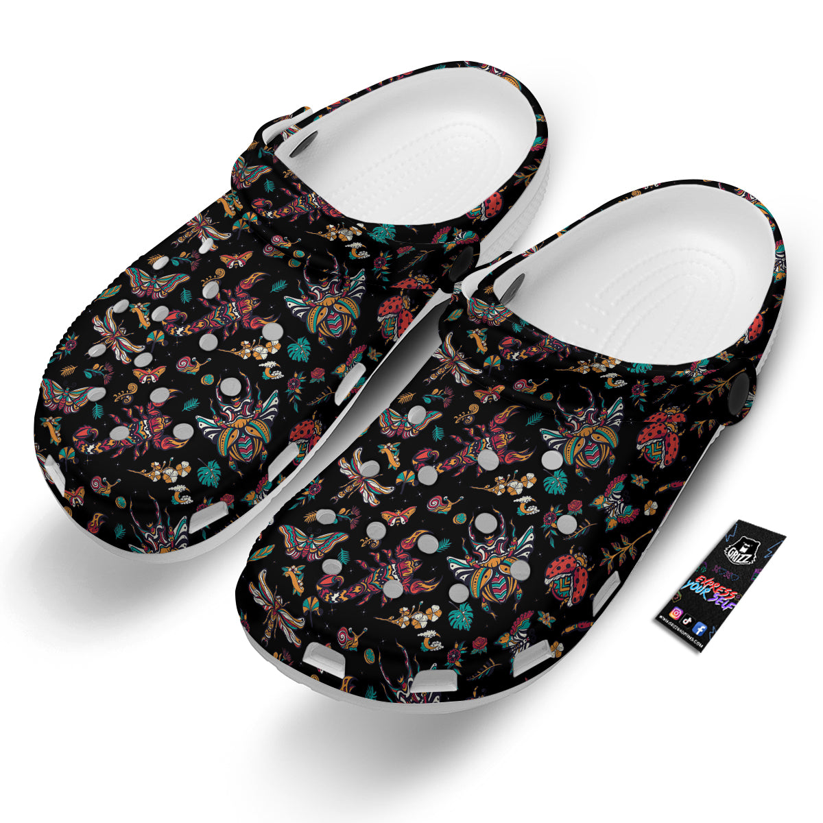 Insect Old School Tattoo Print Pattern Clog