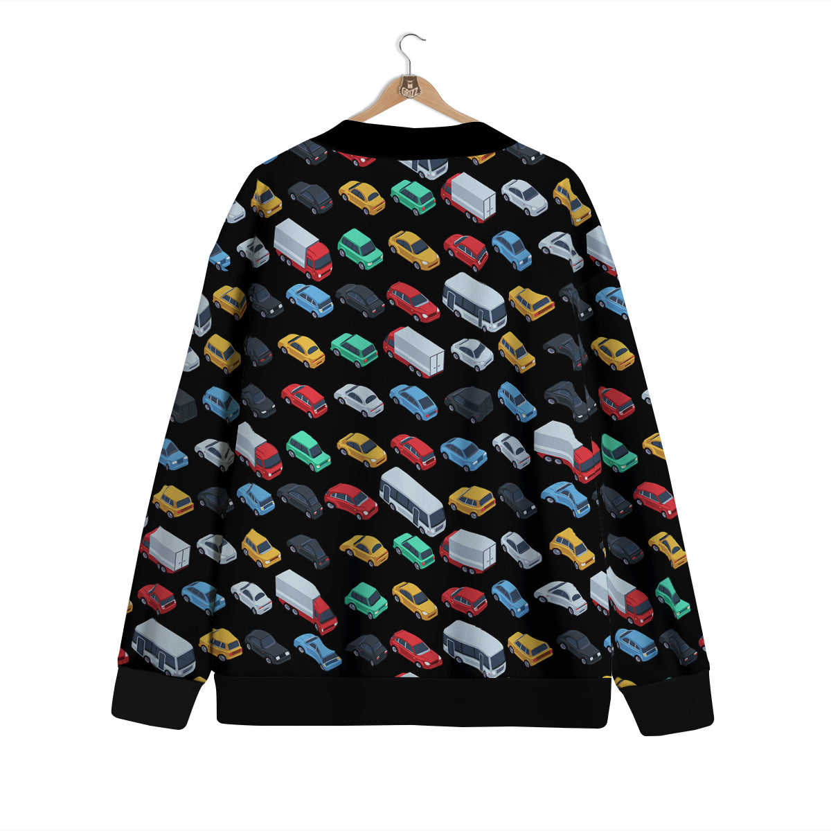 Isometric Cars Colorful Print Pattern Cardigan
