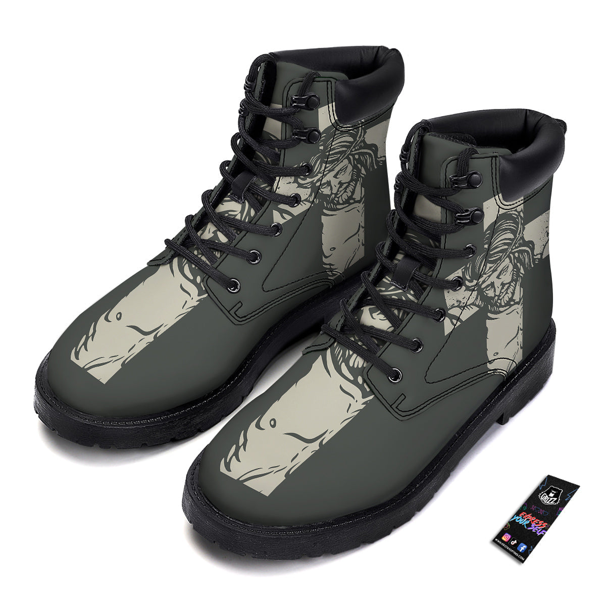 Jesus Christ Crucifixion Print Boots