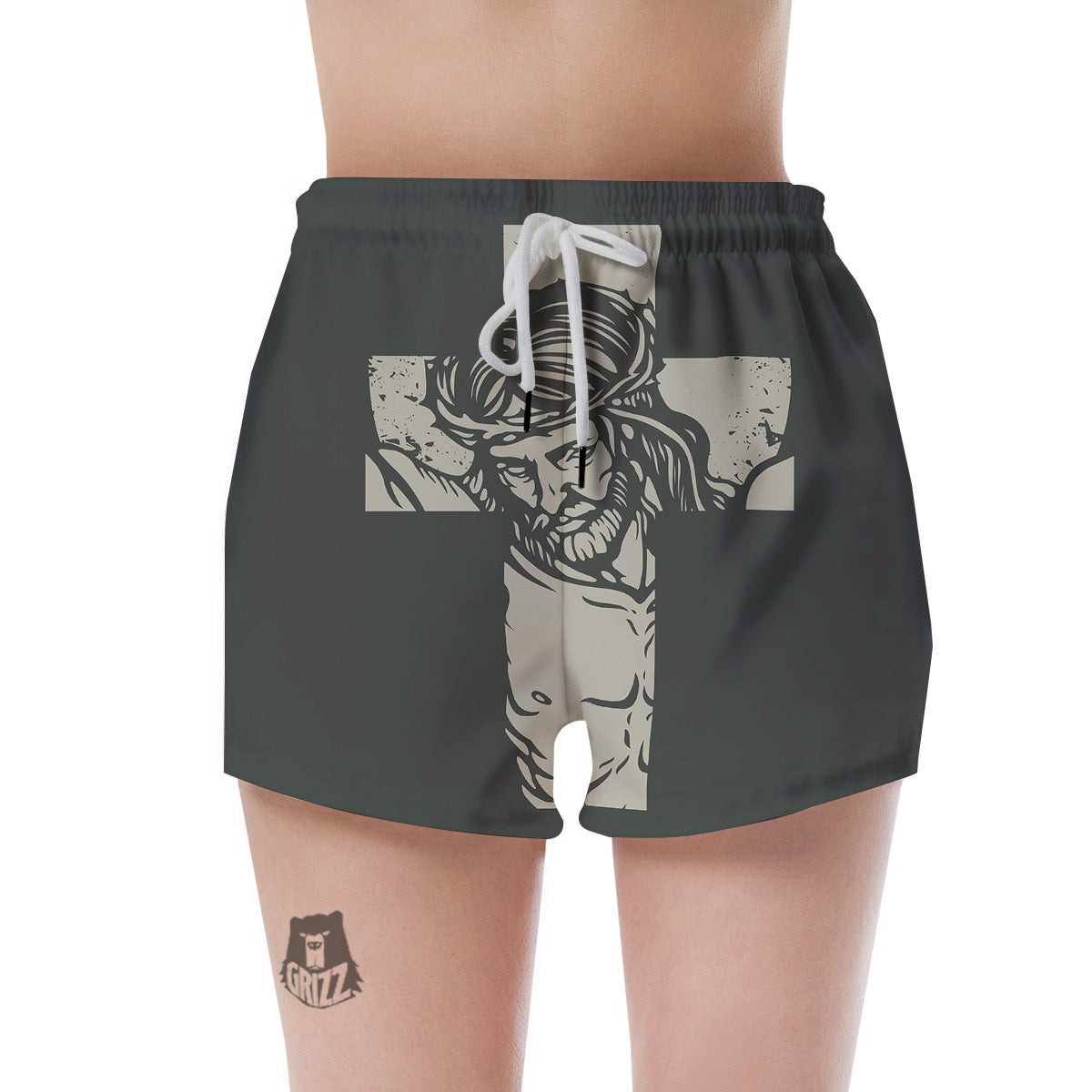Jesus Christ Crucifixion Print Women's Shorts