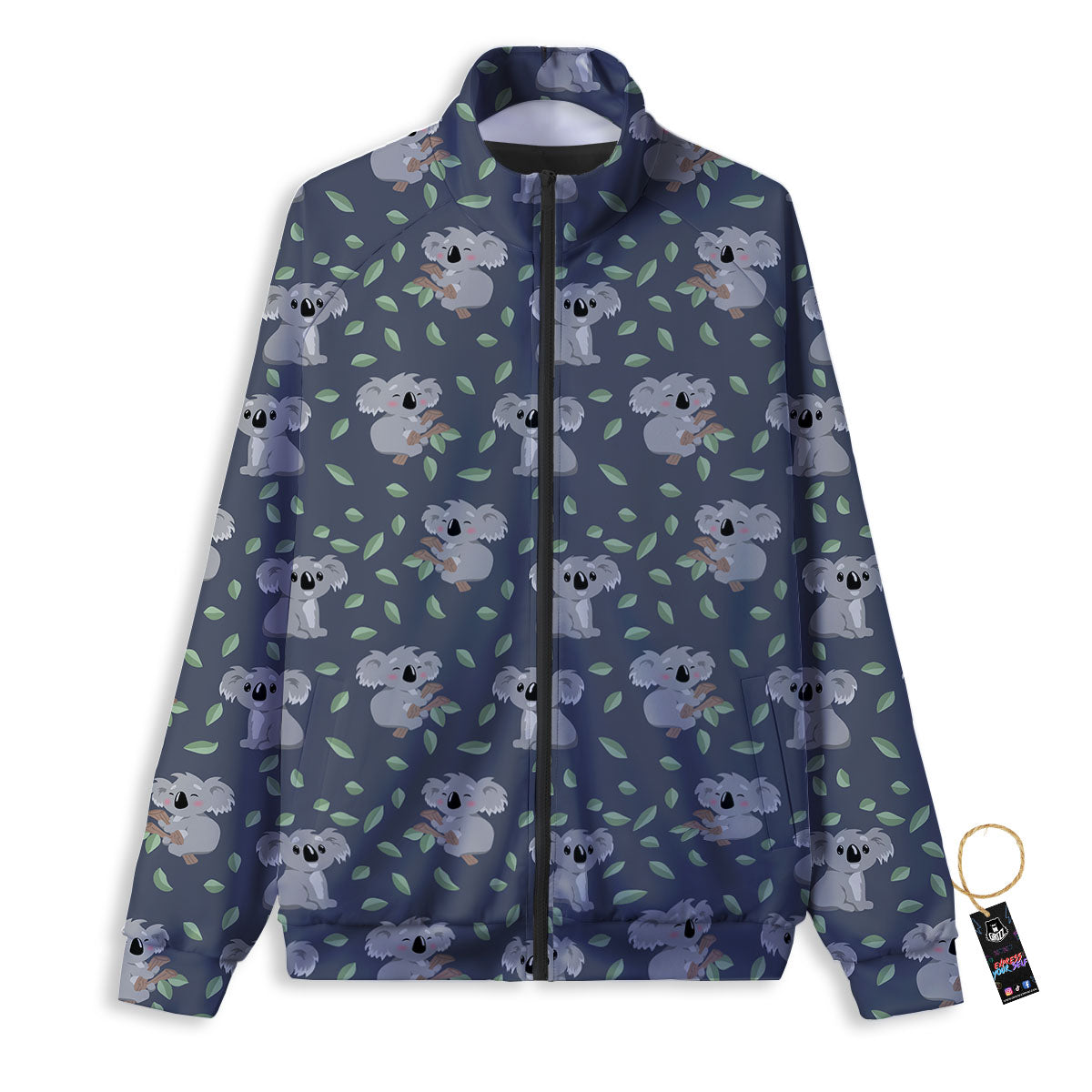 Koala Grey Print Pattern Track Jacket