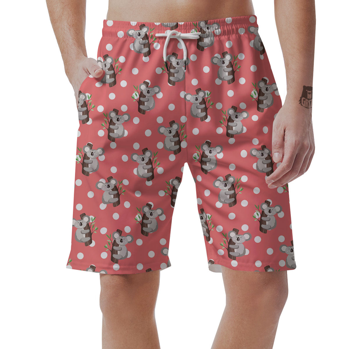 Koala Polka Dot Print Pattern Men's Shorts