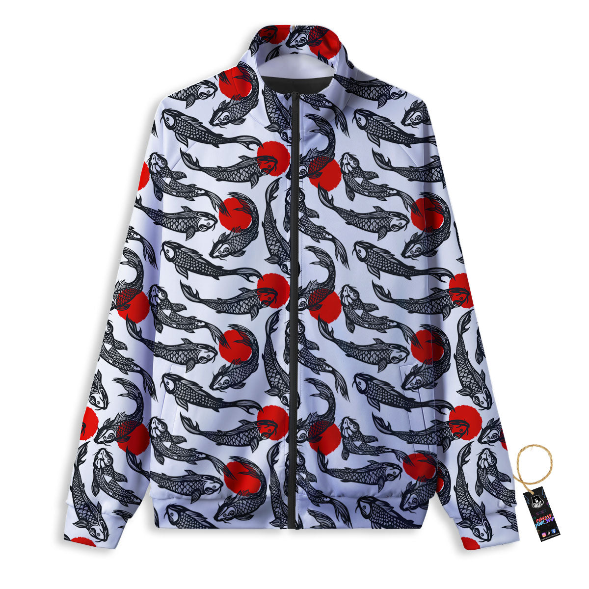 Koi Fish Carp Japanese Print Pattern Track Jacket