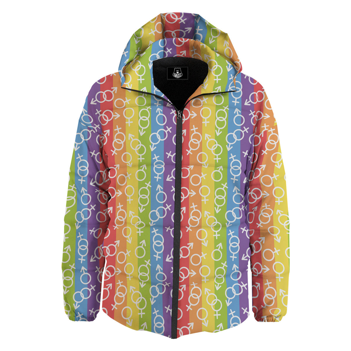LGBT Symbols Rainbow Print Pattern Down Jacket