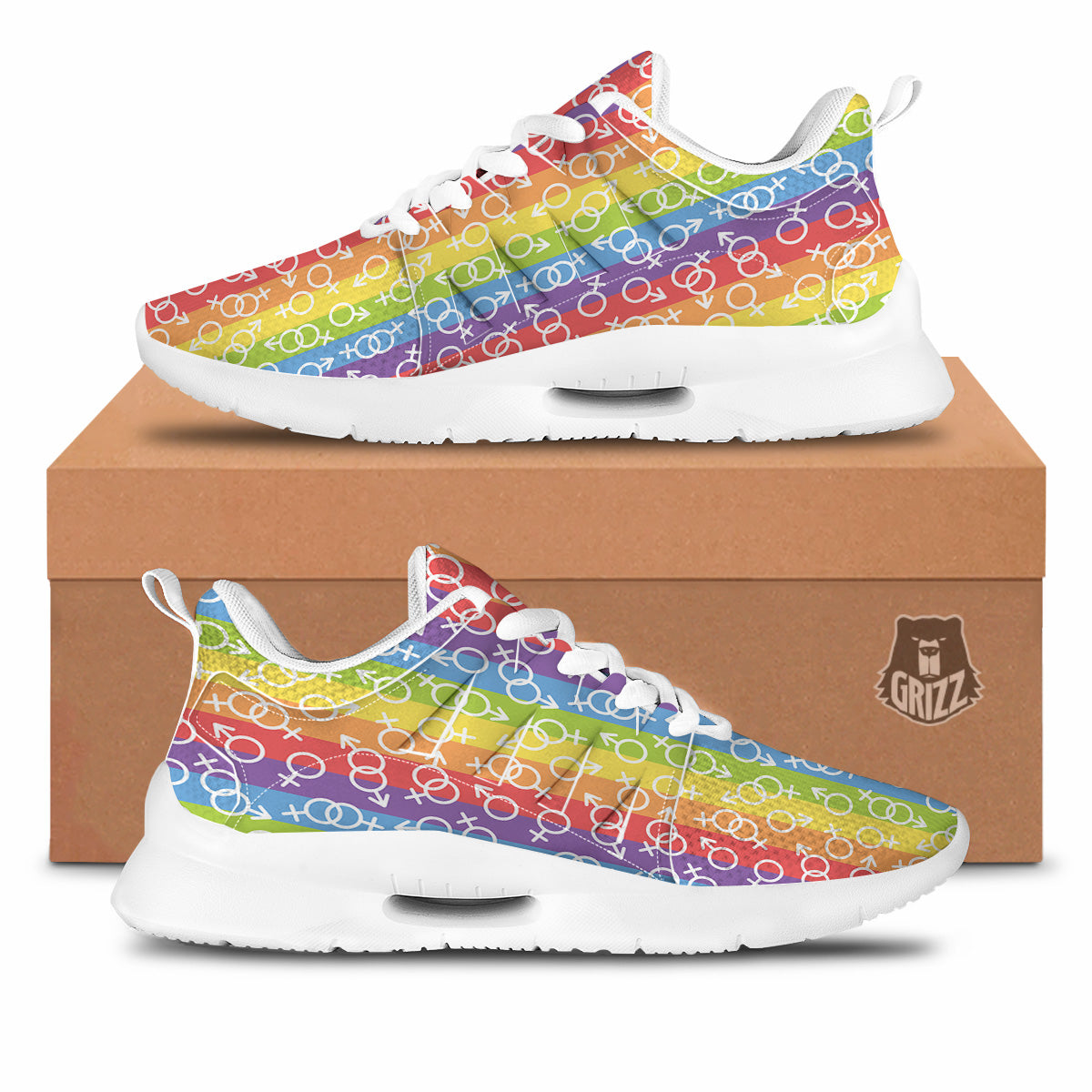 LGBT Symbols Rainbow Print Pattern Tennis Shoes