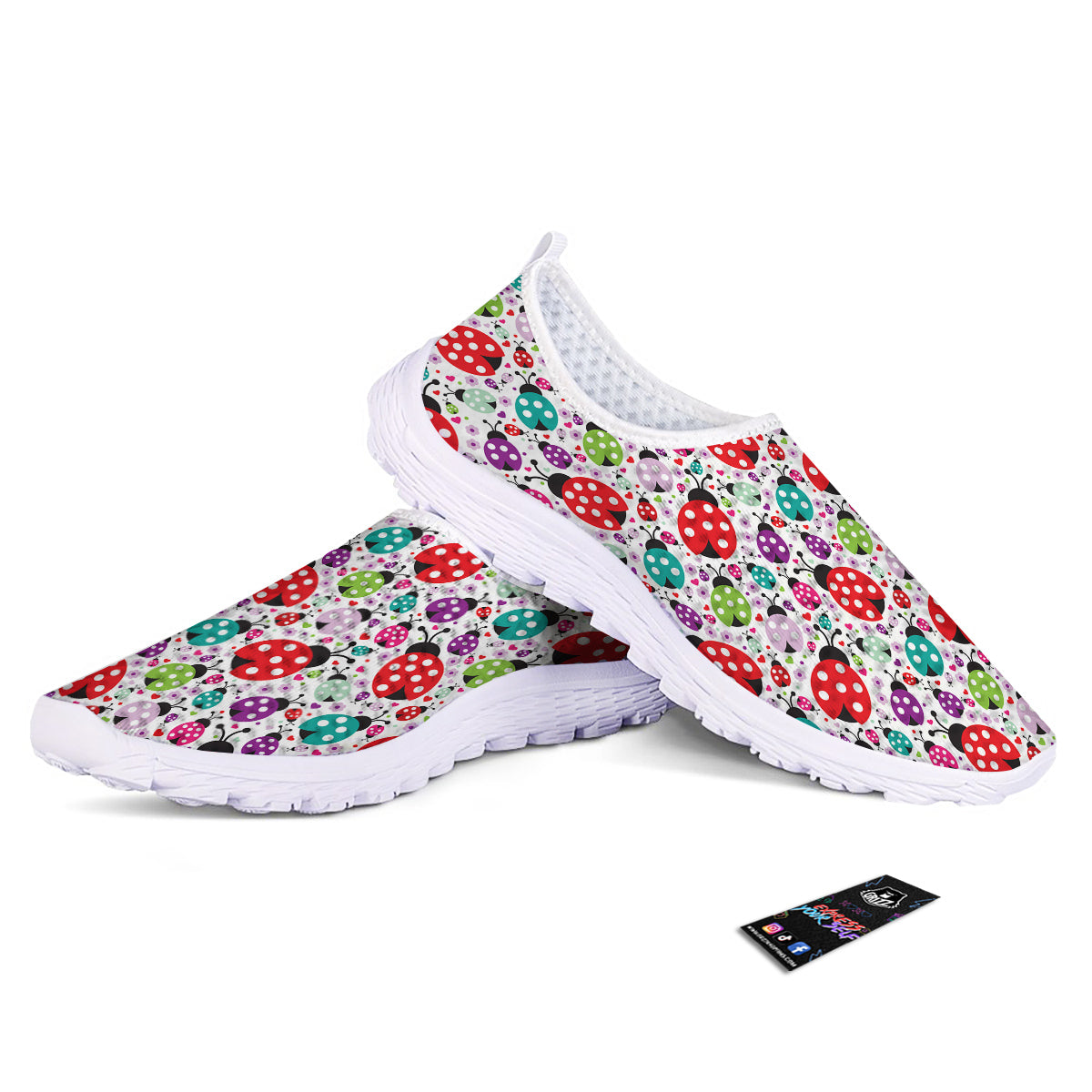 Ladybug Cute Print Pattern Nurse Shoes
