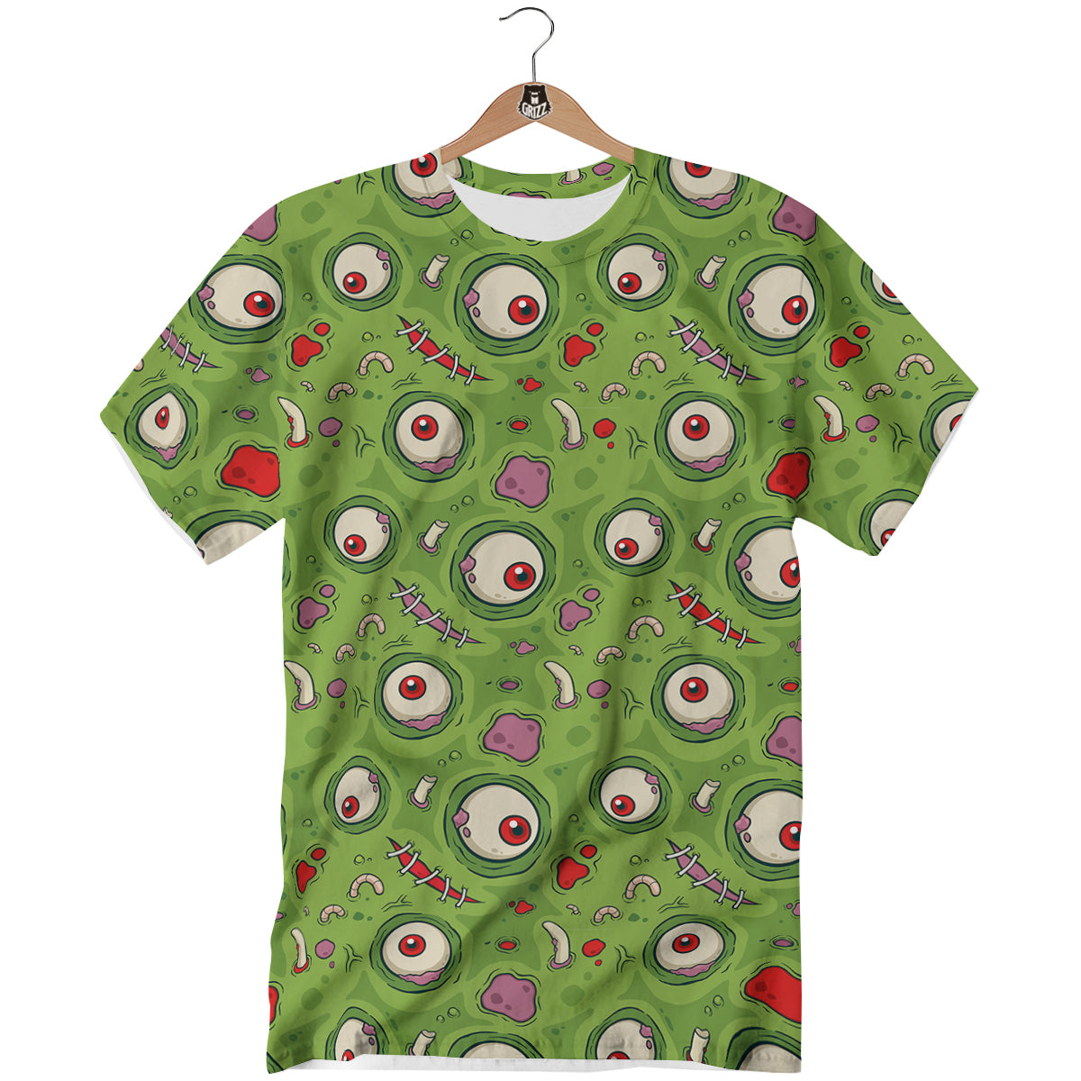 Leateher Face Zombie Print Pattern T-Shirt