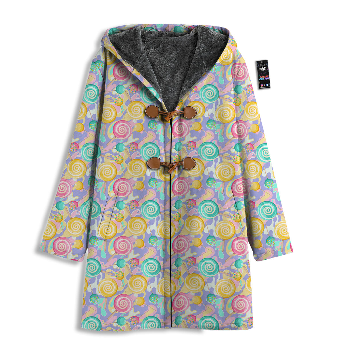 Lollipop Swirl Colorful Print Pattern Men's Windbreaker Jacket