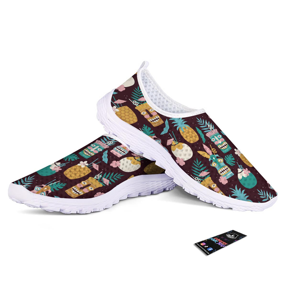 Luau Tiki Print Pattern Nurse Shoes
