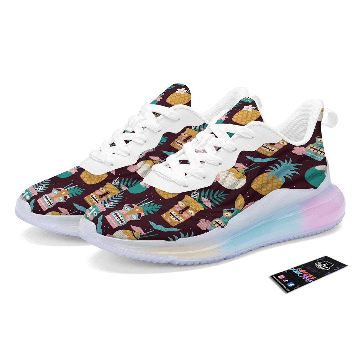 Luau Tiki Print Pattern Running Sneakers